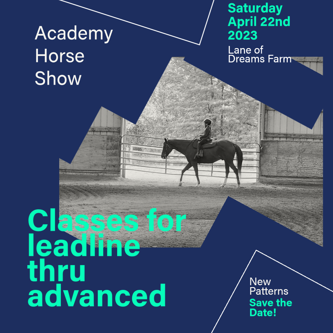 Next Academy Show is April 22nd – Lane of Dreams Farm
